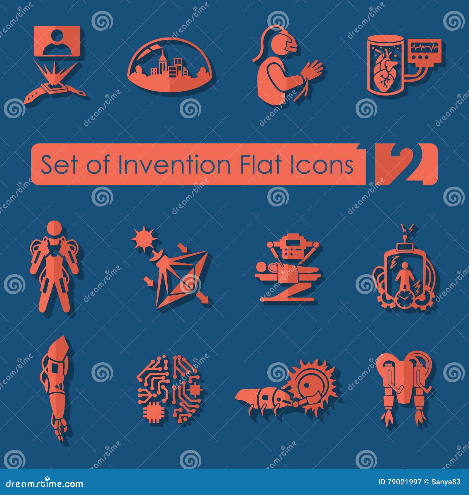 Set of invention icons stock vector. Illustration of process - 79021997