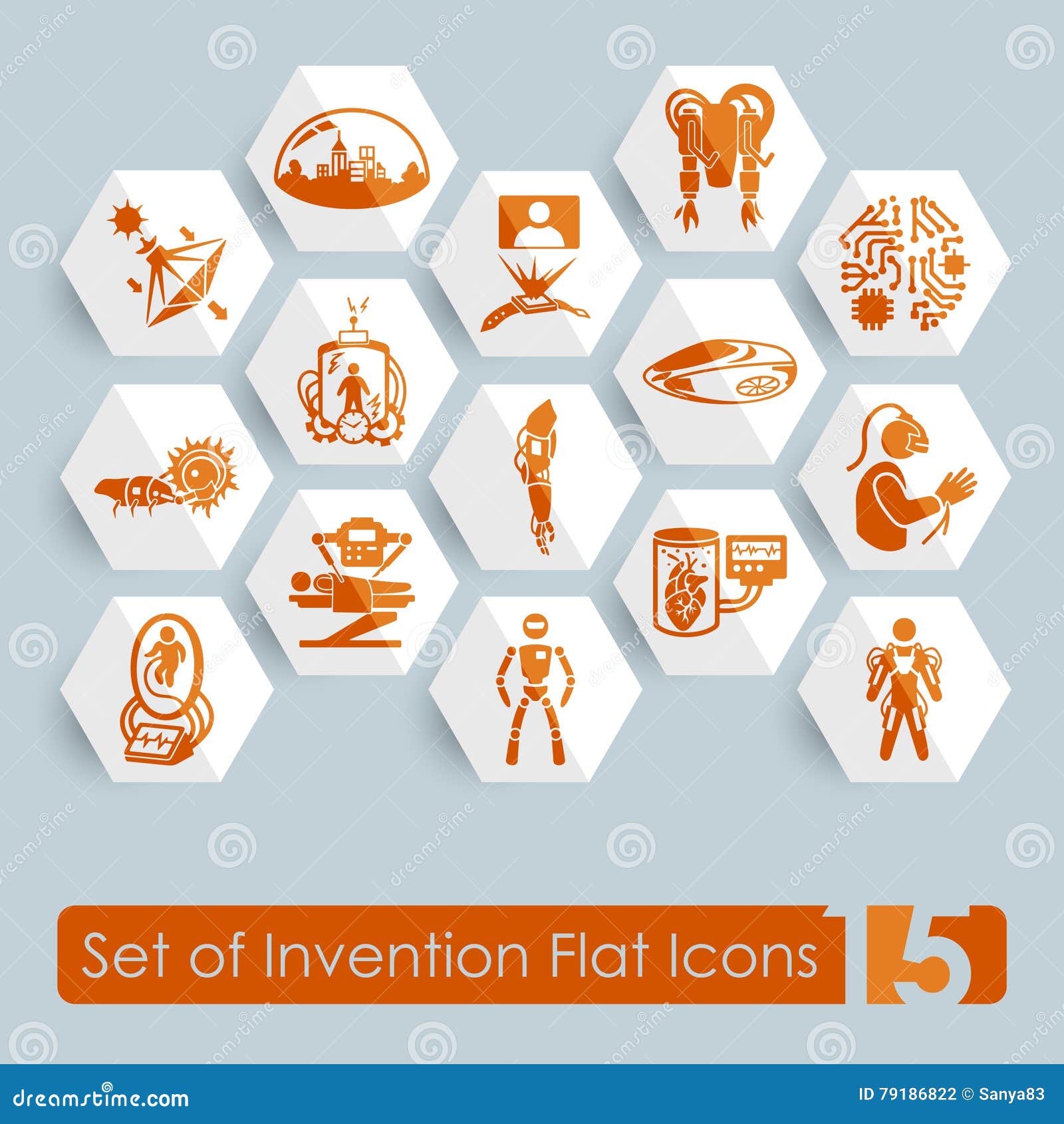 Set of invention icons stock vector. Illustration of information - 79186822