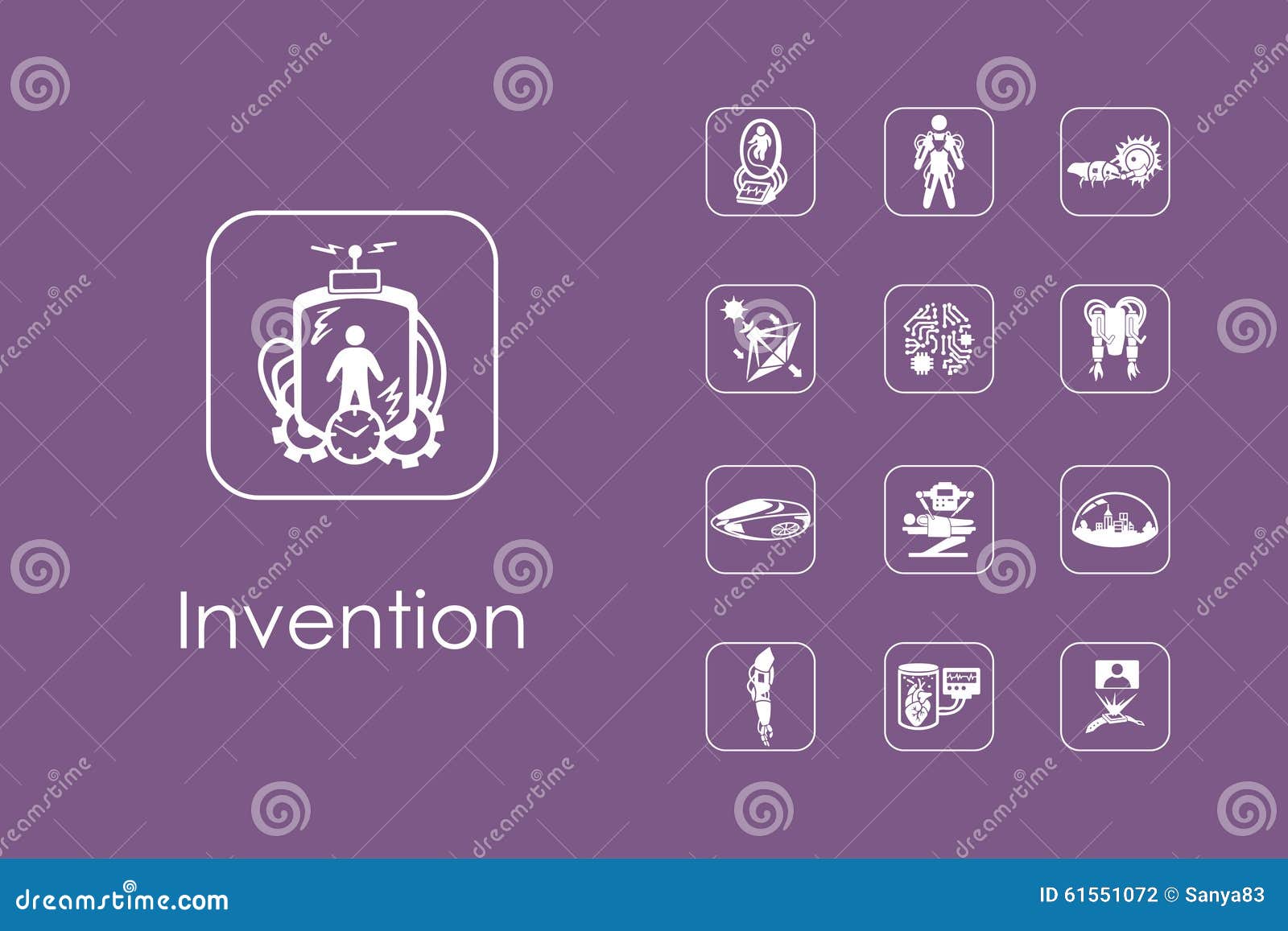 Set of Invention Simple Icons Stock Vector - Illustration of invention ...
