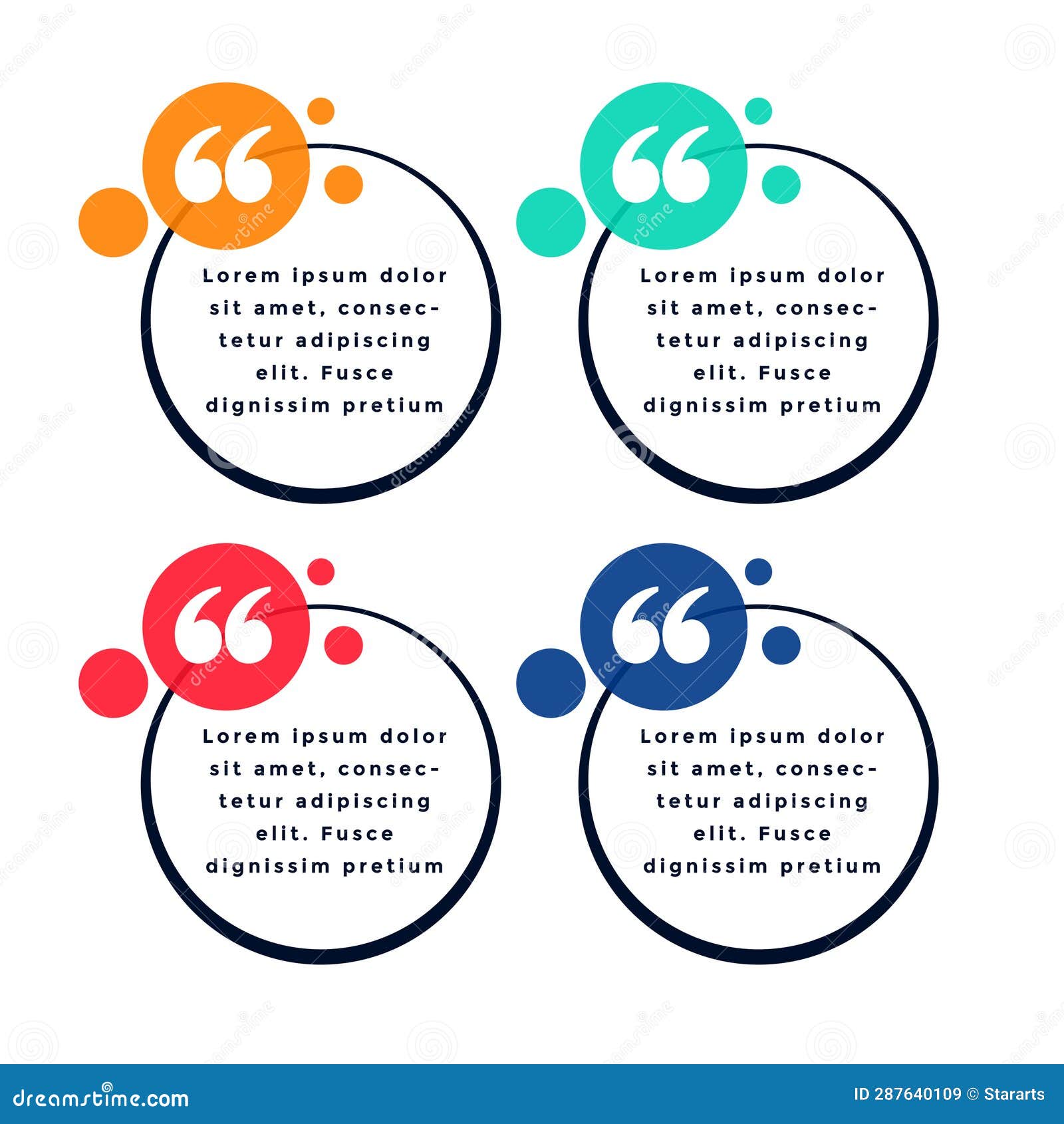 Set of Inverted Comma Sign Templates for Web Chat or Remark Stock ...