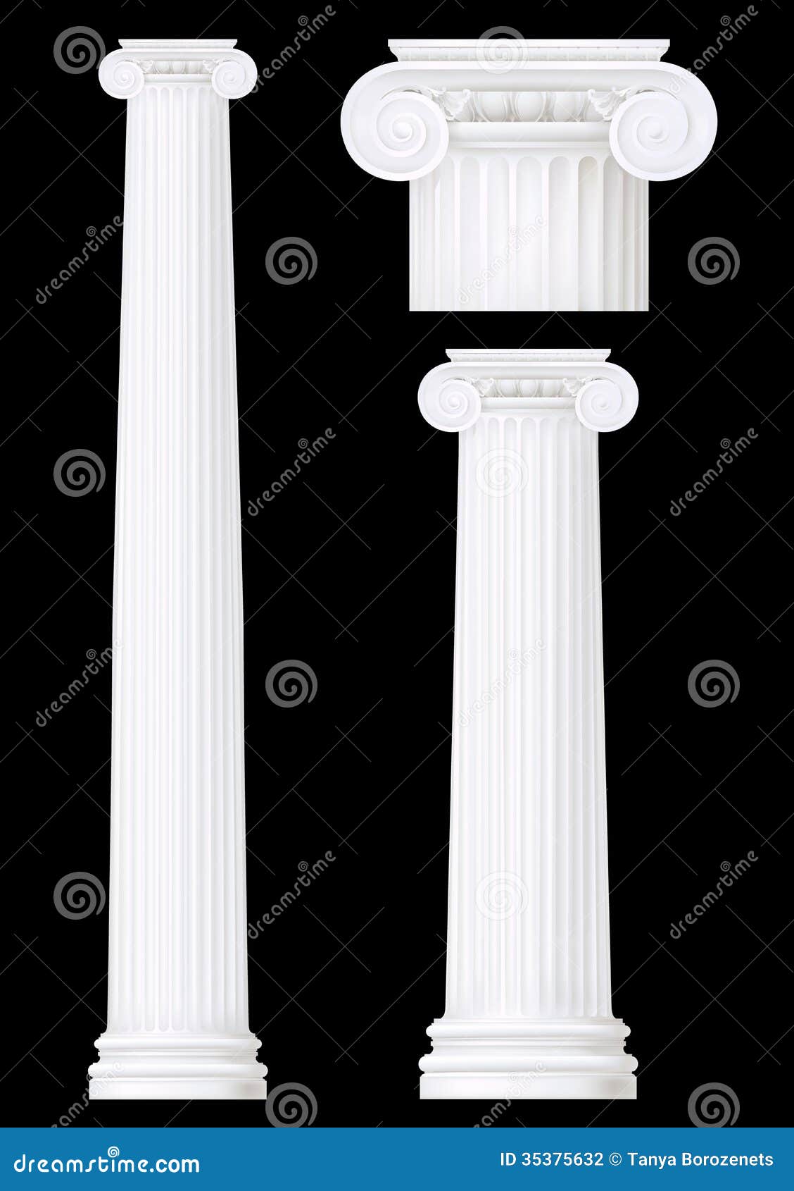 Set Of Ionic Column Stock Vector Illustration Of Contour 35375632