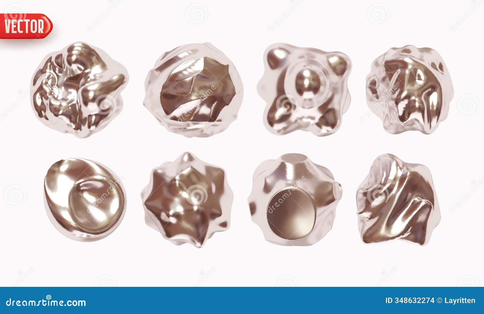 Iron Metaball Shapes Of Objects Realistic 3d Design. Meteorites ...