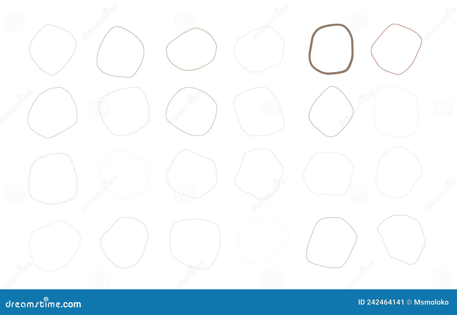 Set of Irregular Organic Shapeles Linear Elements. Topografy Uneven ...