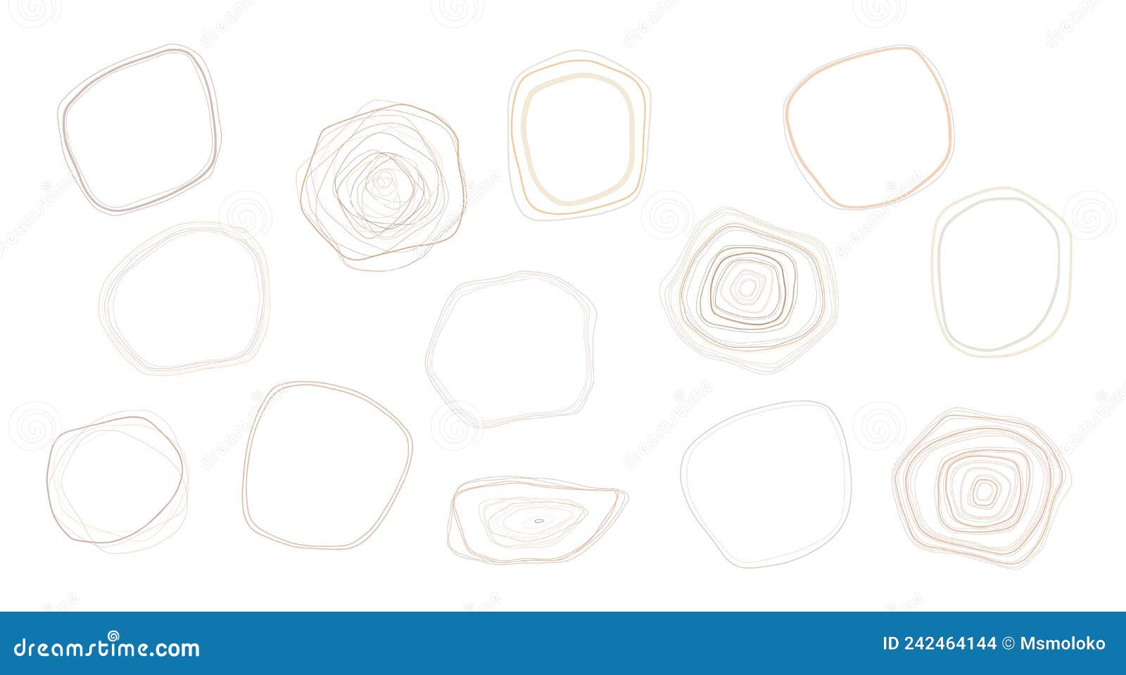 Set of Irregular Organic Shapeles Linear Elements. Topografy Uneven ...