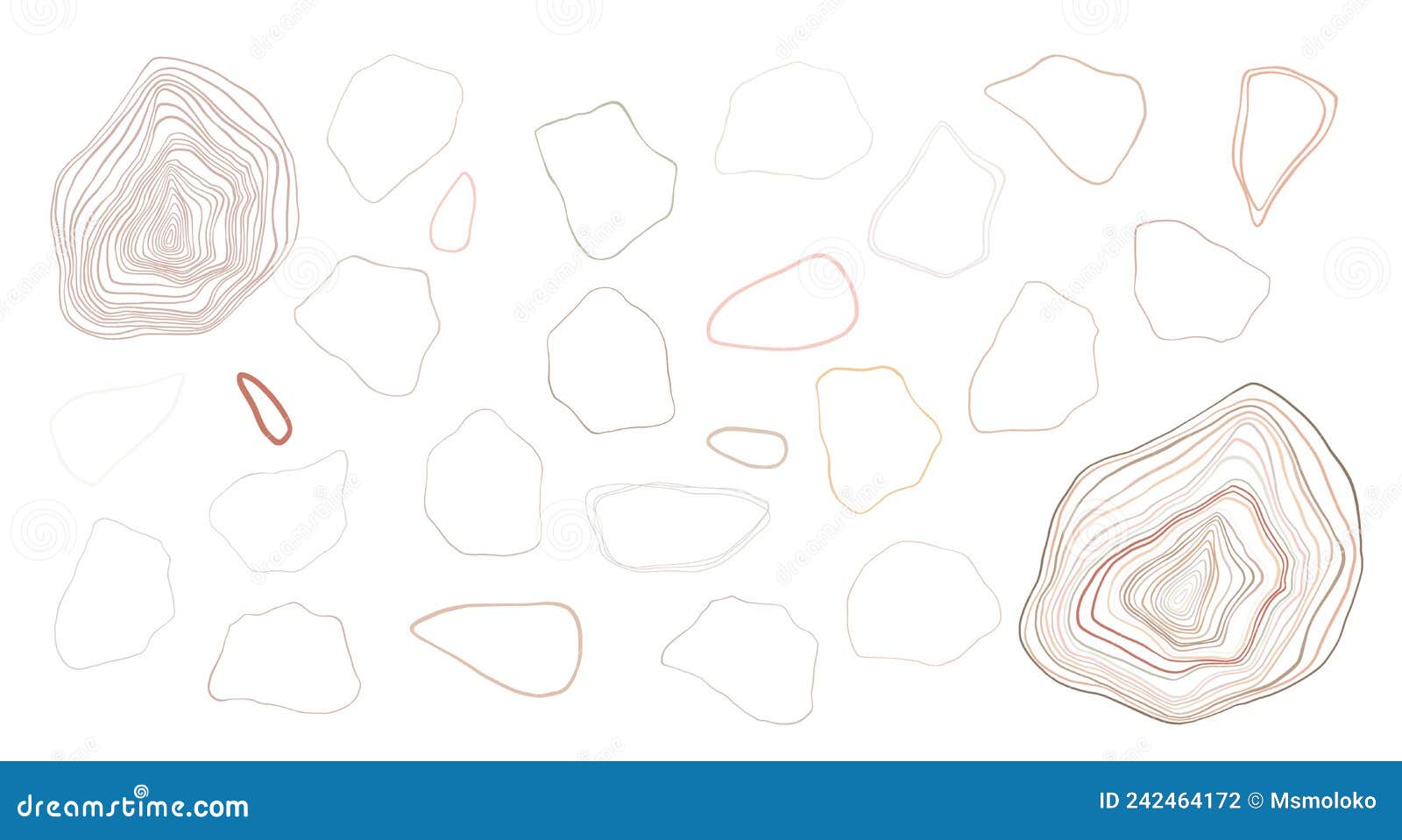 Set of Irregular Organic Shapeles Linear Elements. Topografy Uneven ...