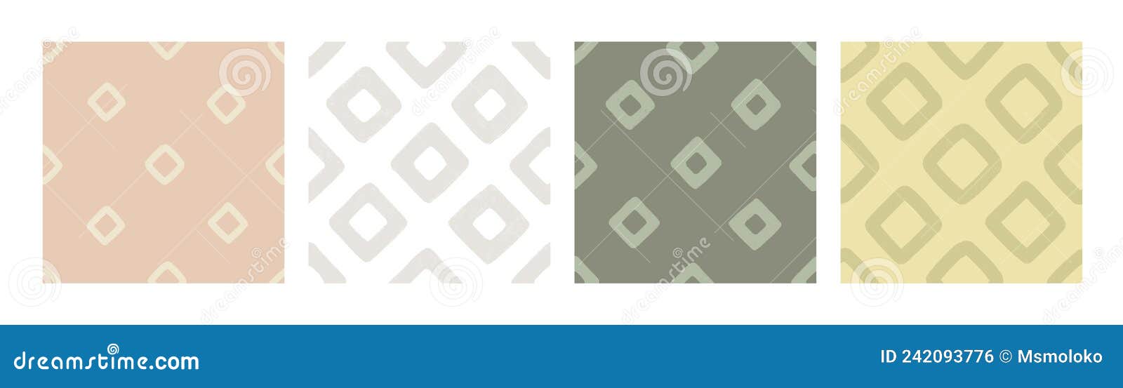 Set of Irregular Textured Diamond Seamless Patterns. Stock Vector ...