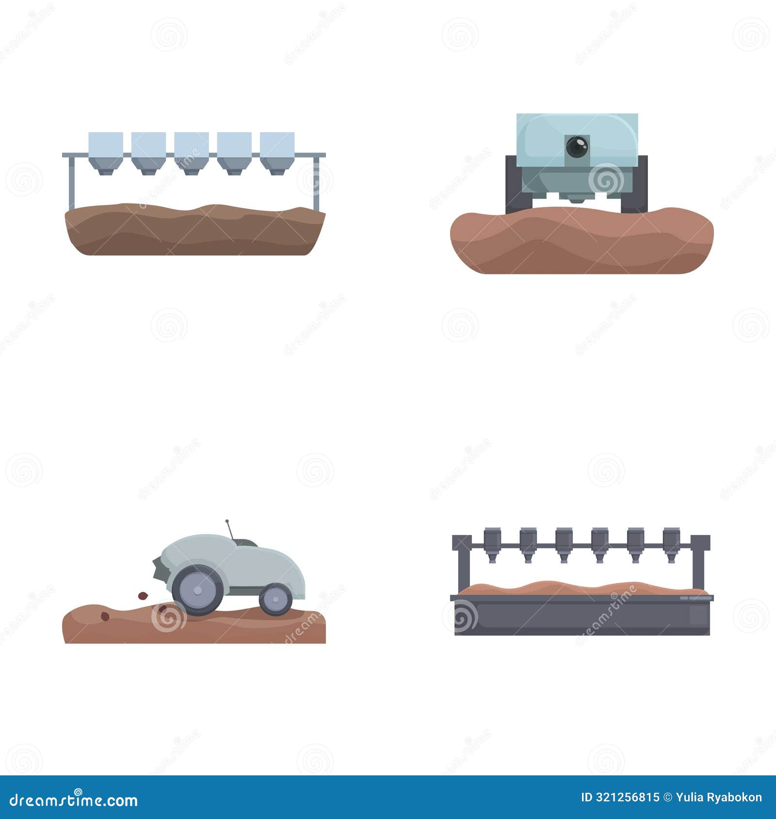 Set of Irrigation Farm Equipment Icons Stock Vector - Illustration of ...