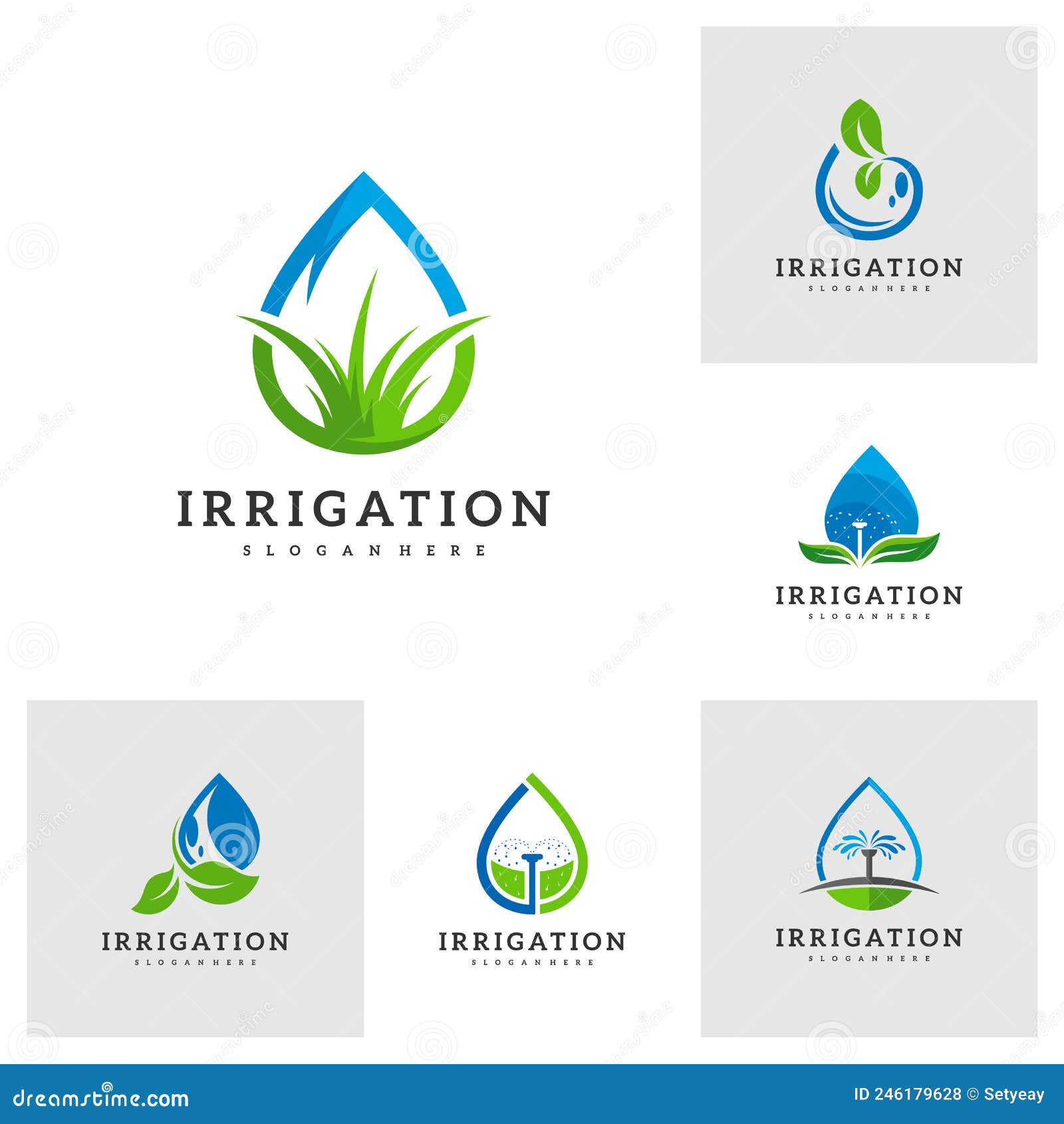 Set of Irrigation Logo Design Vector. Icon Symbol Stock Illustration ...