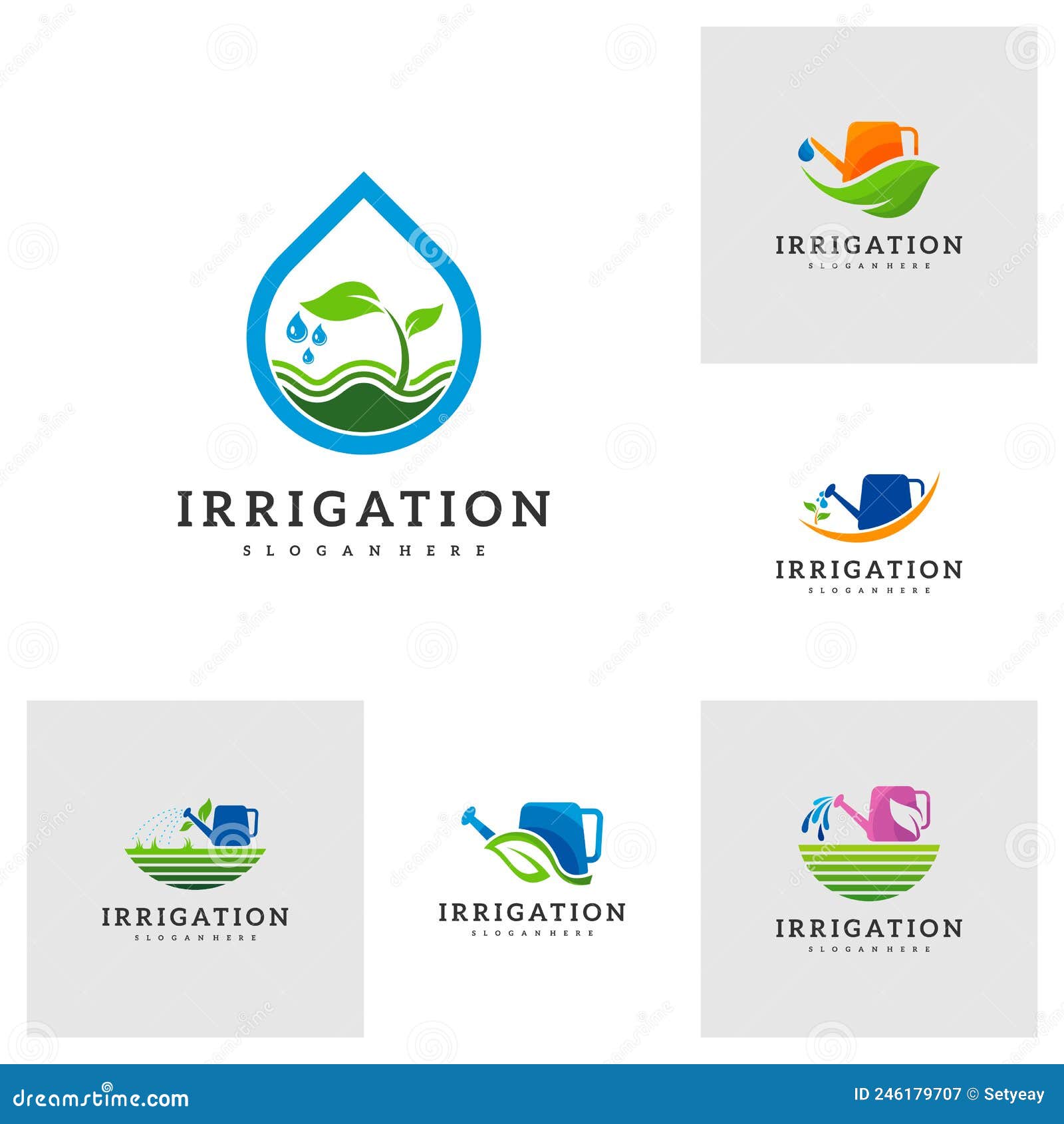 Set of Irrigation Logo Design Vector. Icon Symbol Stock Illustration ...