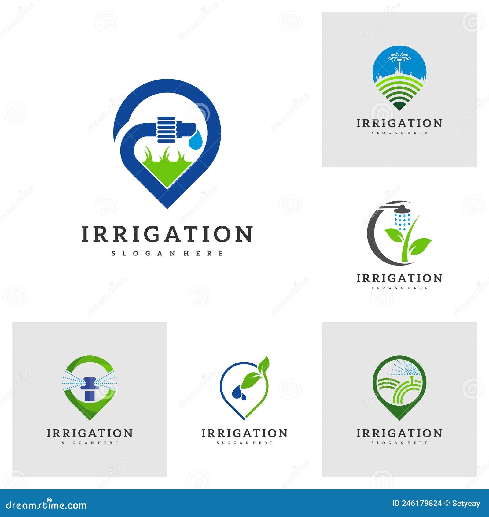 Set of Irrigation Logo Design Vector. Icon Symbol Stock Illustration ...