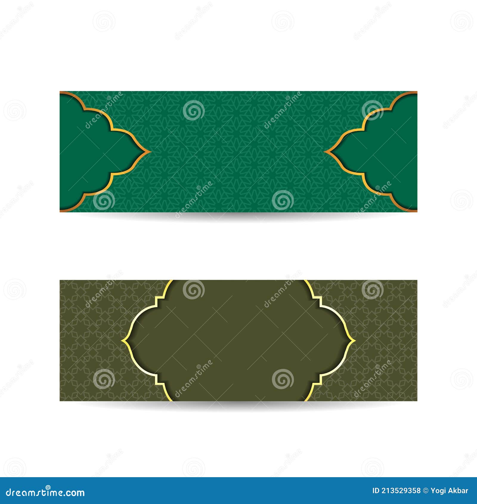 Set of Islamic Banners with Arabesque. Vector Illustration. Banner ...