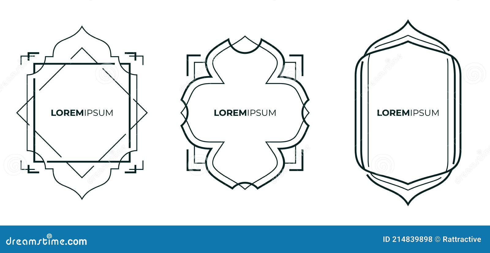 Set of Islamic Frame Deco Design Template Stock Vector - Illustration ...