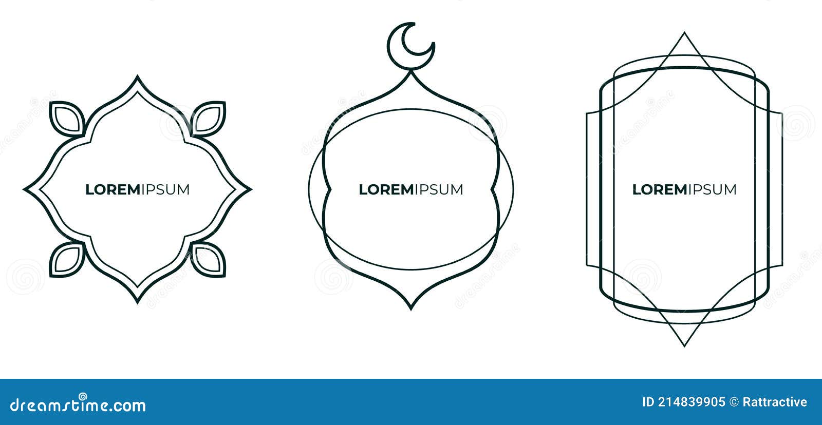 Set of Islamic Frame Deco Design Template Stock Vector - Illustration ...