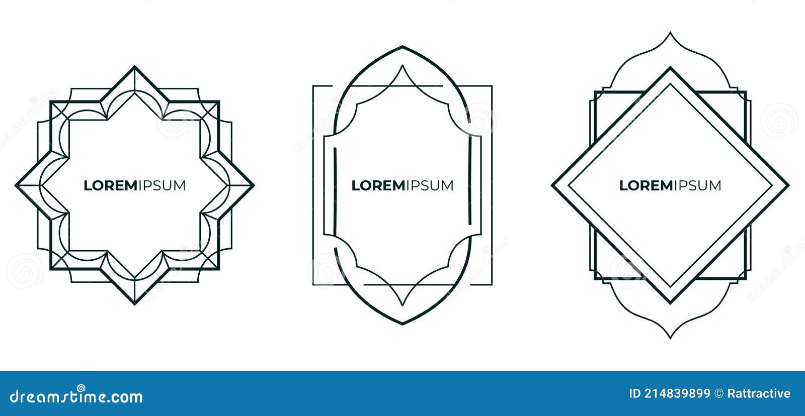 Set of Islamic Frame Deco Design Template Stock Vector - Illustration ...