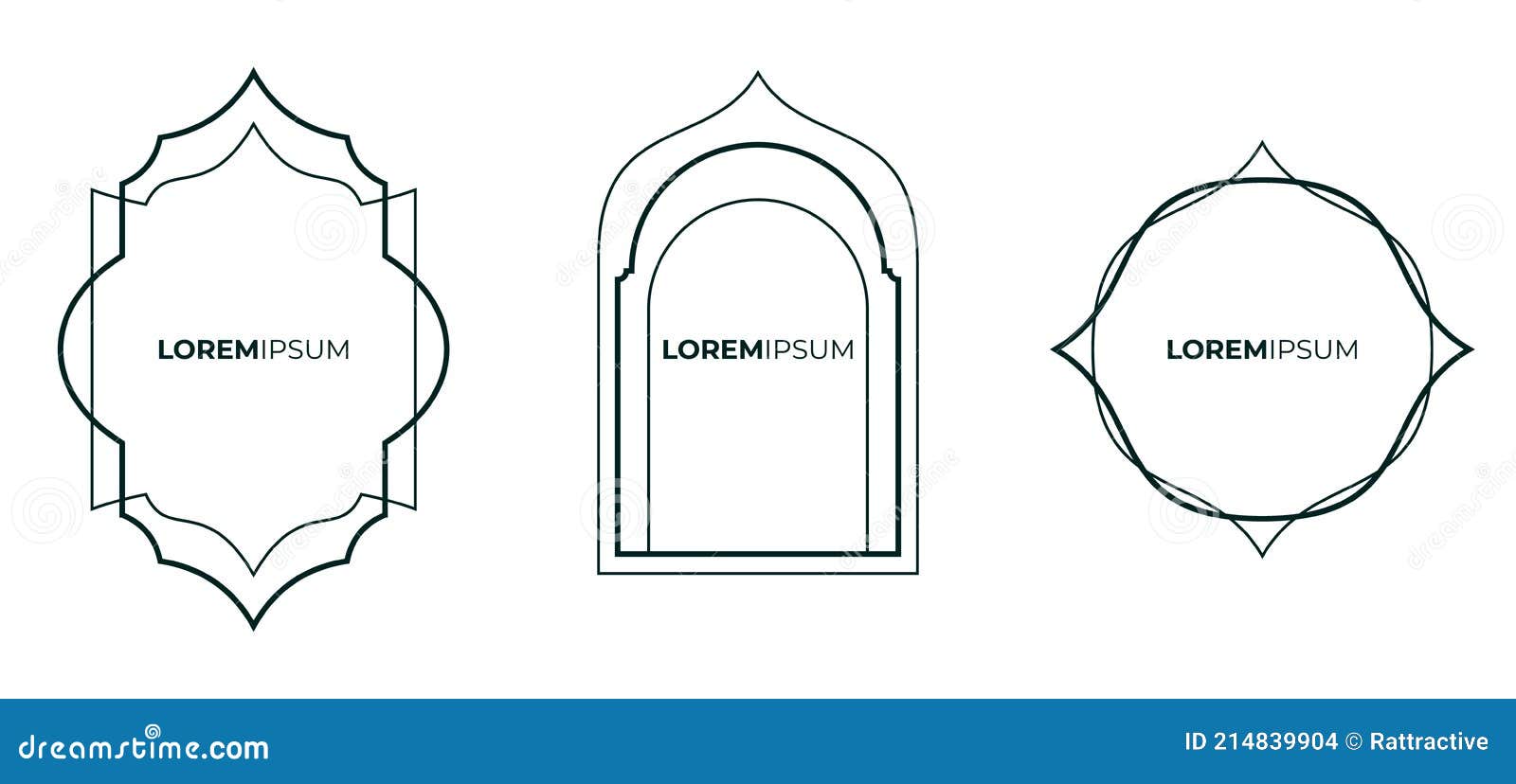 Set of Islamic Frame Deco Design Template Stock Vector - Illustration ...