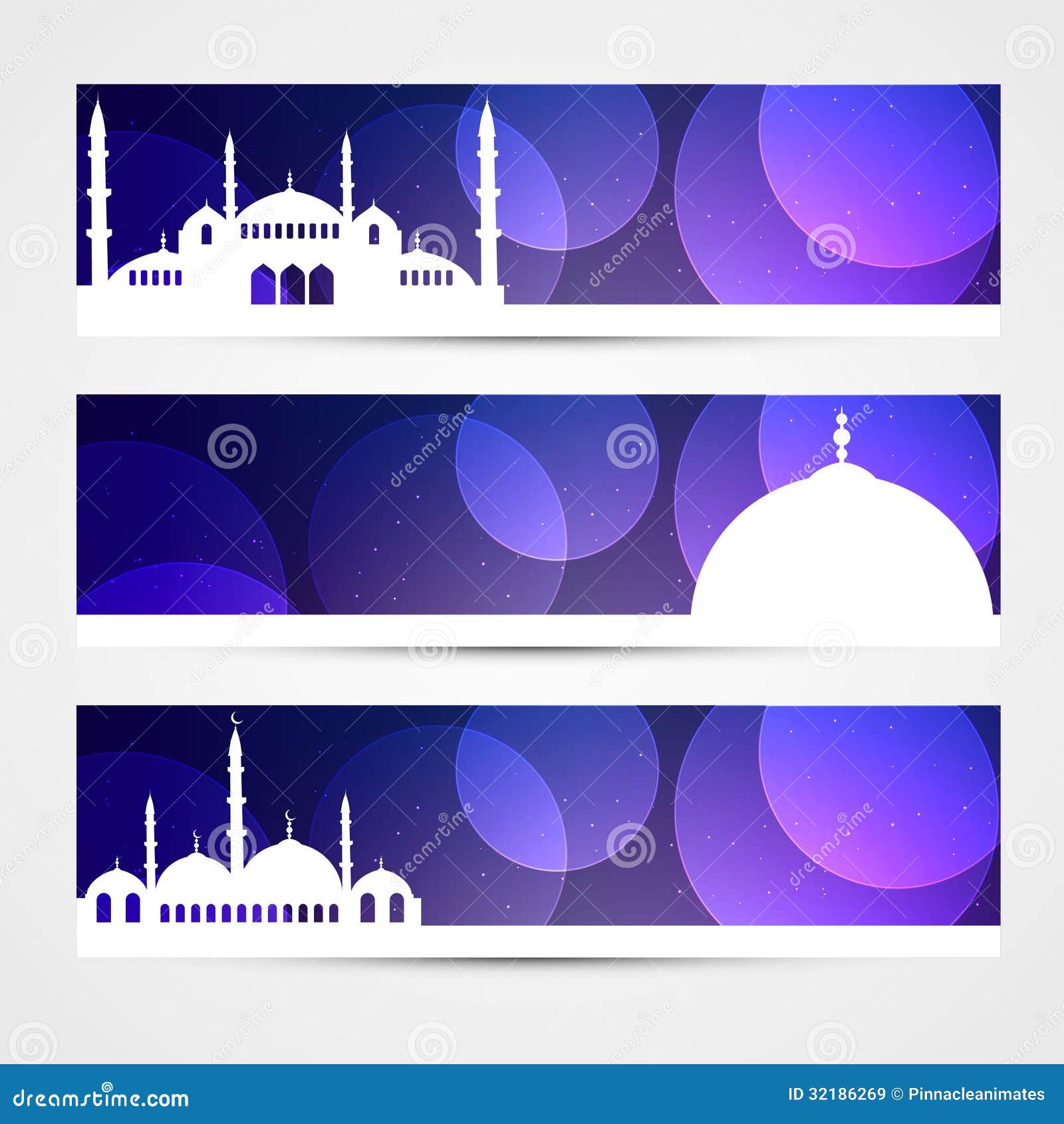 Set of islamic headers stock vector. Illustration of abstract - 32186269