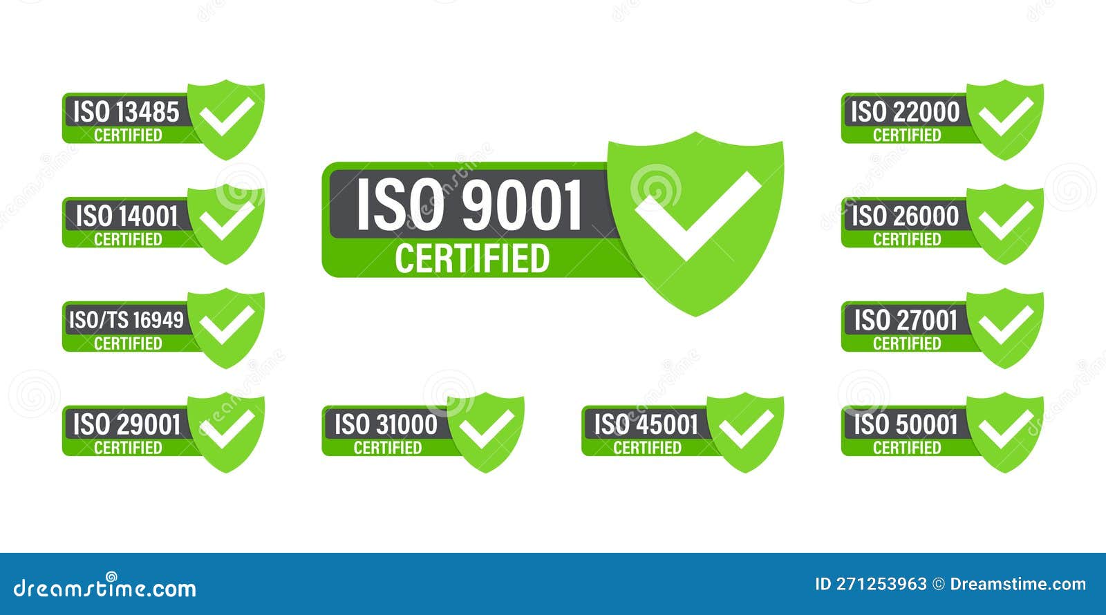 Set of ISO Certification Stamp and Labels. ISO Certified Badge Stock ...