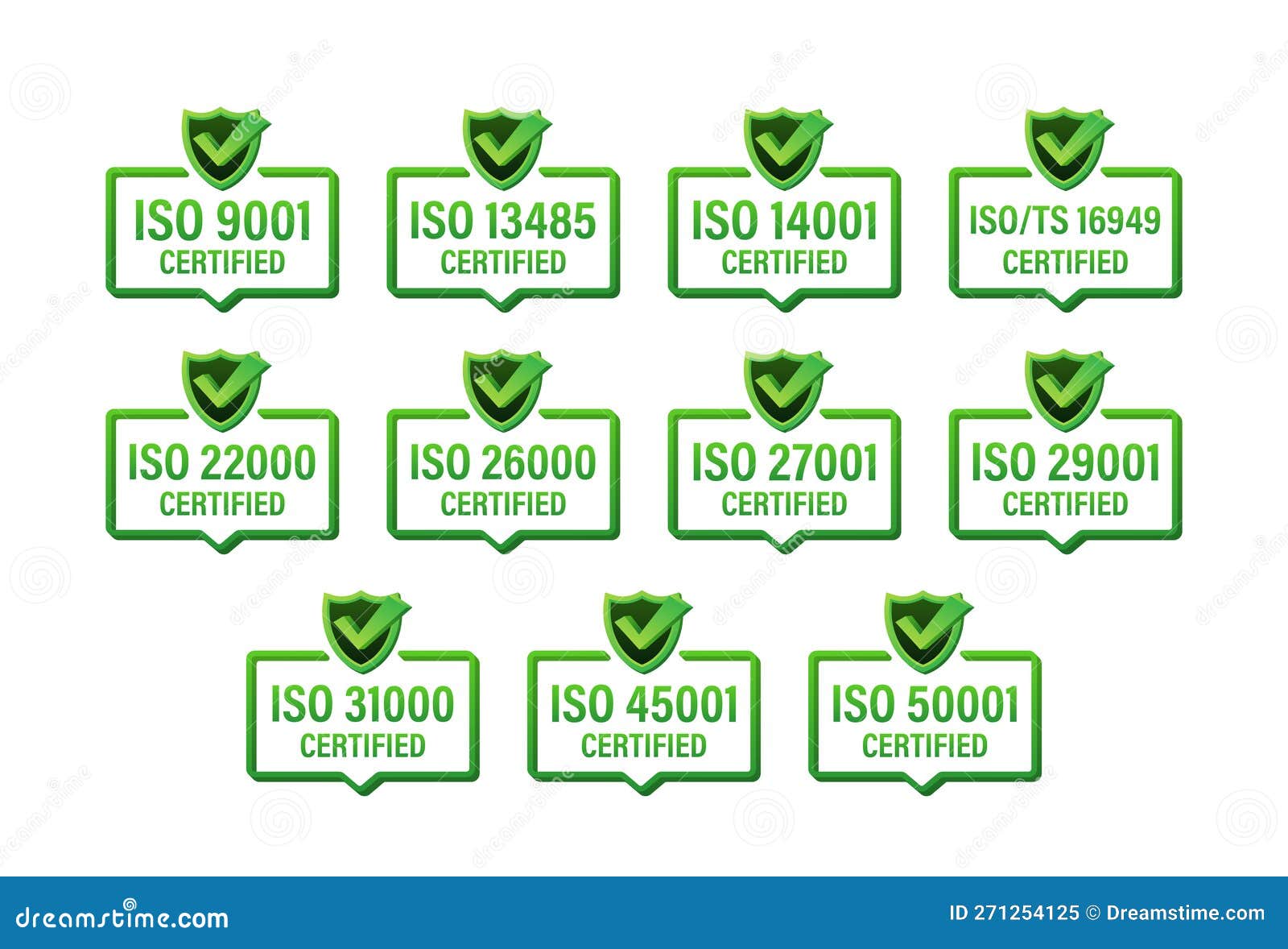Set of ISO Certification Stamp and Labels. ISO Certified Badge Stock ...