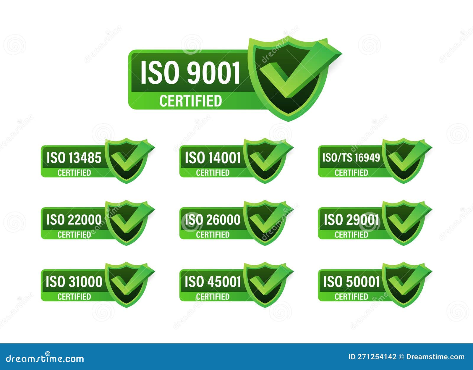 Set of ISO Certification Stamp and Labels. ISO Certified Badge Stock ...