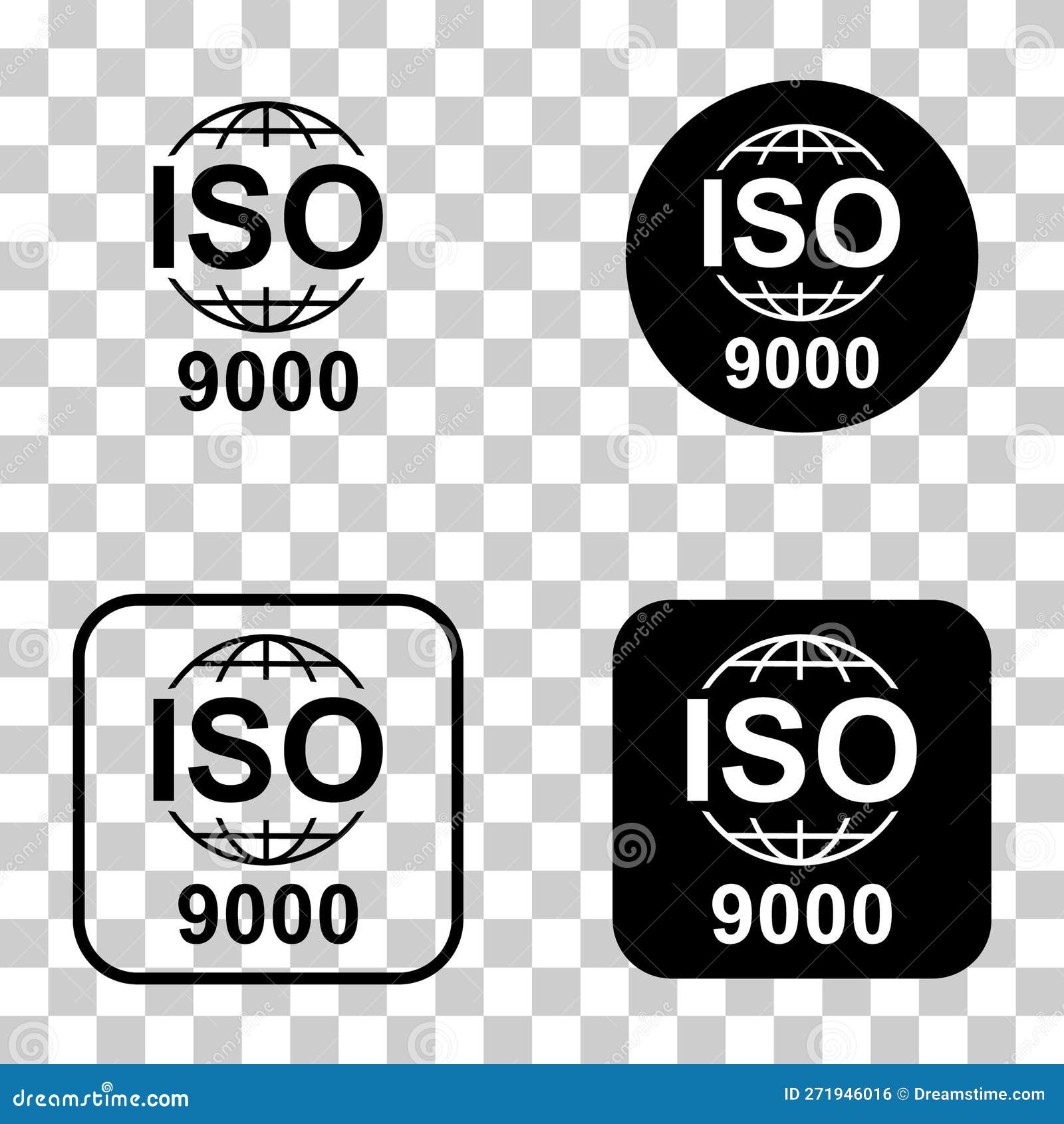 Set of Iso 9000 Icon. Standard Quality Symbol Stock Vector ...