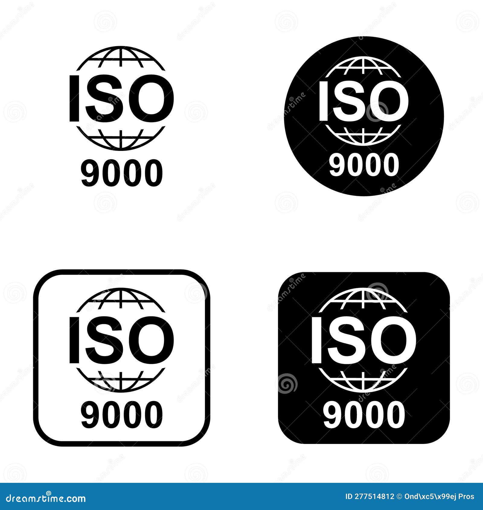 Set of Iso 9000 Icon. Standard Quality Symbol Stock Vector ...