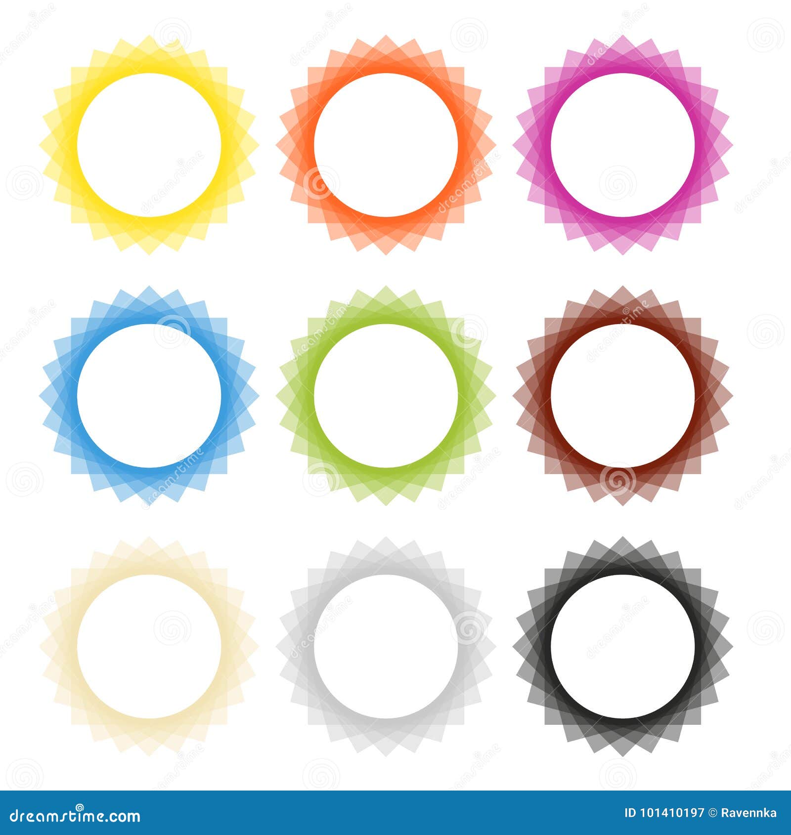 Collection of 9 Frames in Solid Colors Stock Vector - Illustration of ...
