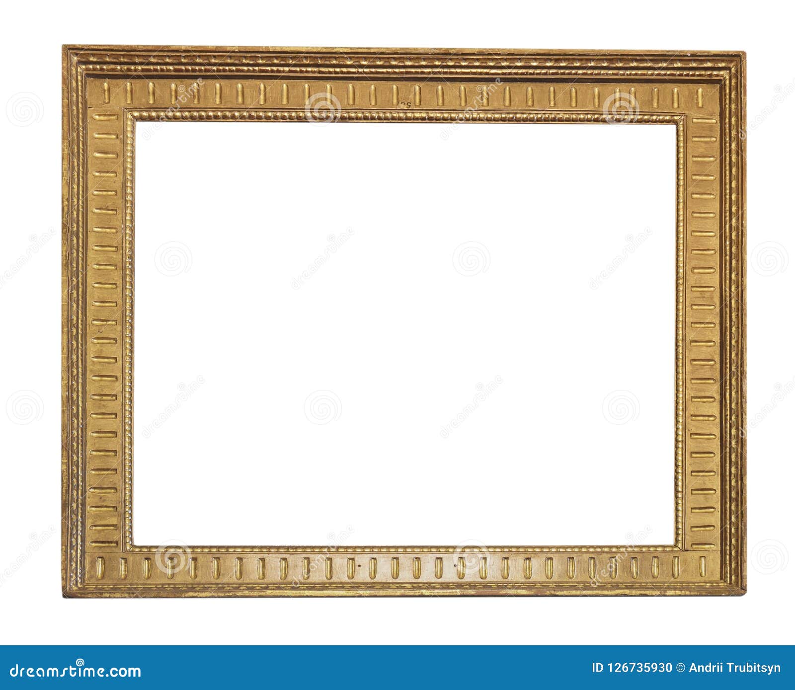 Set of Isolated Art Empty Frames in Golden Stock Photo - Image of retro ...