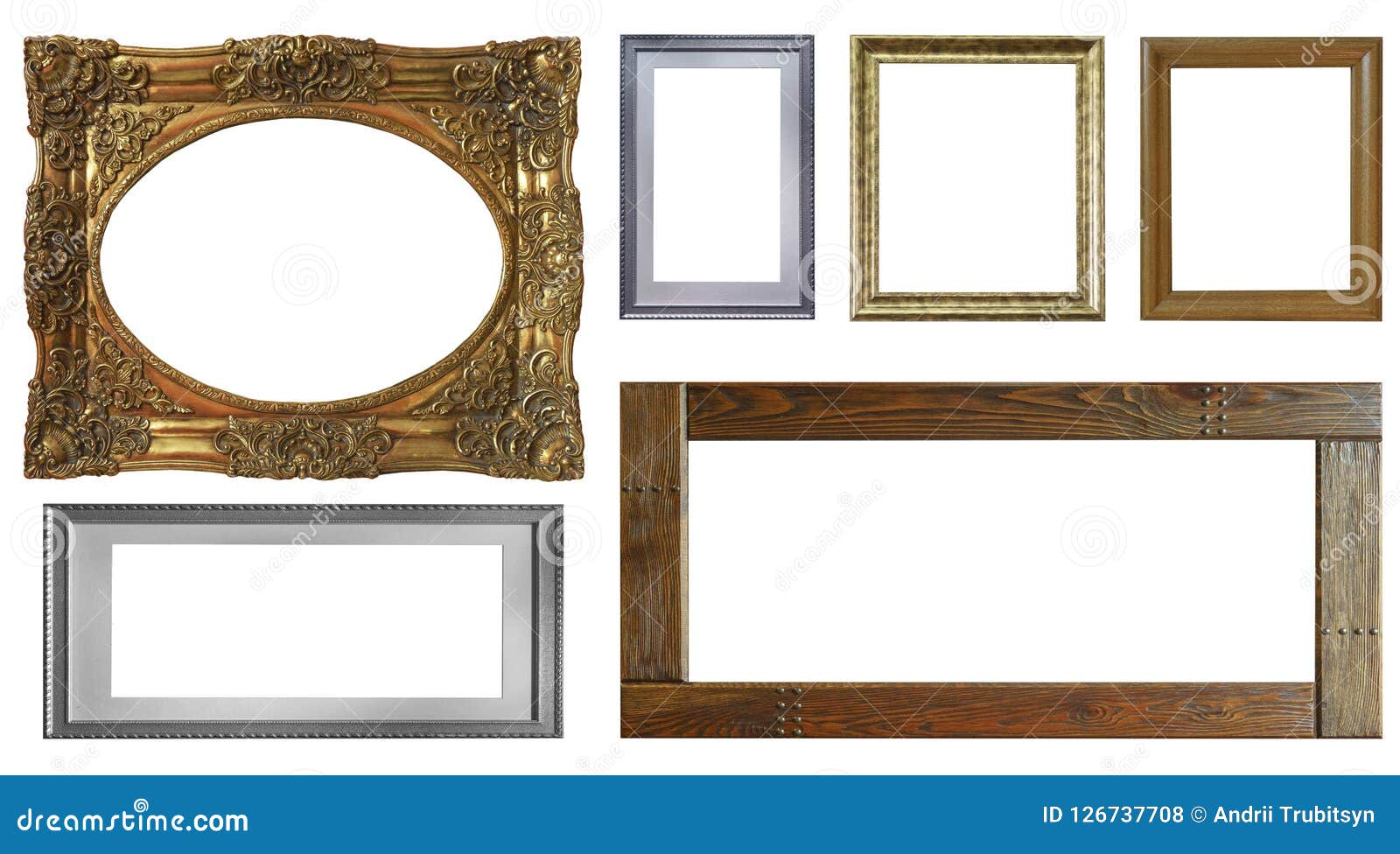 Set of Isolated Art Empty Frames Stock Photo - Image of pattern, object ...