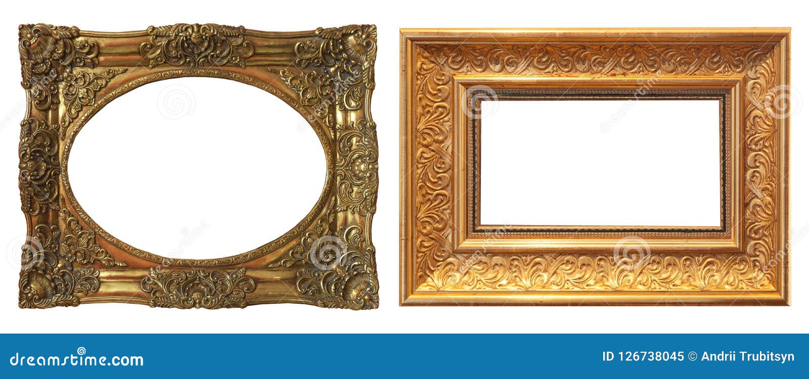 Set of Isolated Art Empty Frames Stock Image - Image of silver, blank ...