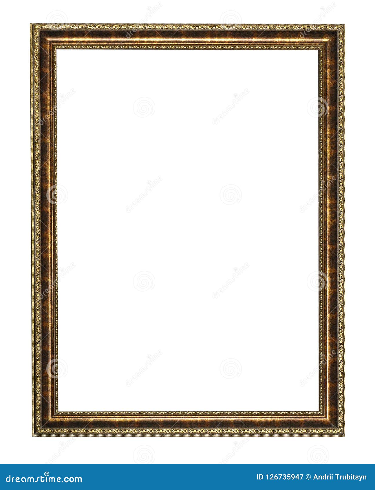 Set of Isolated Art Empty Frames in Golden Stock Image - Image of ...