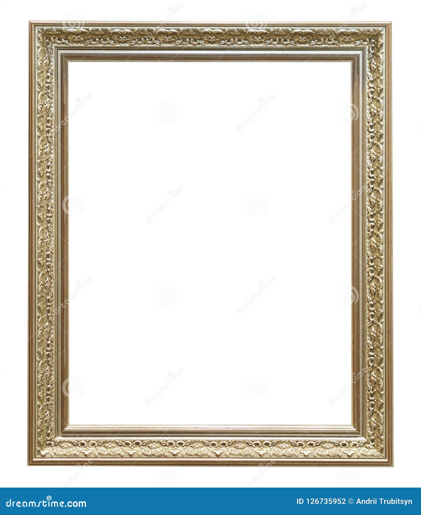 Set of Isolated Art Empty Frames in Golden Stock Photo - Image of black ...