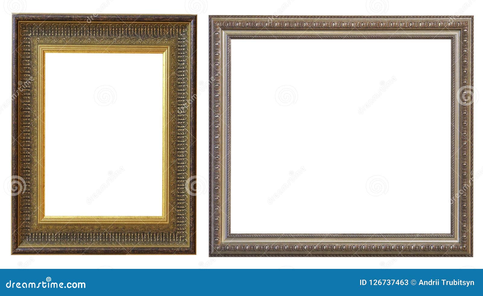 Set of Isolated Art Empty Frames Stock Image - Image of museum, golden ...
