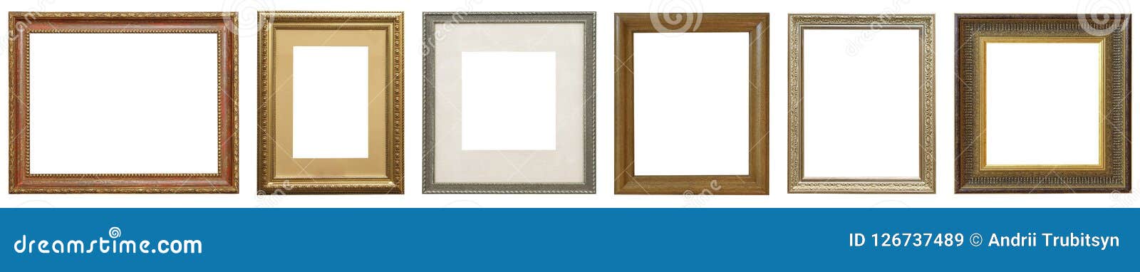 Set of Isolated Art Empty Frames Stock Image - Image of modern, baroque ...
