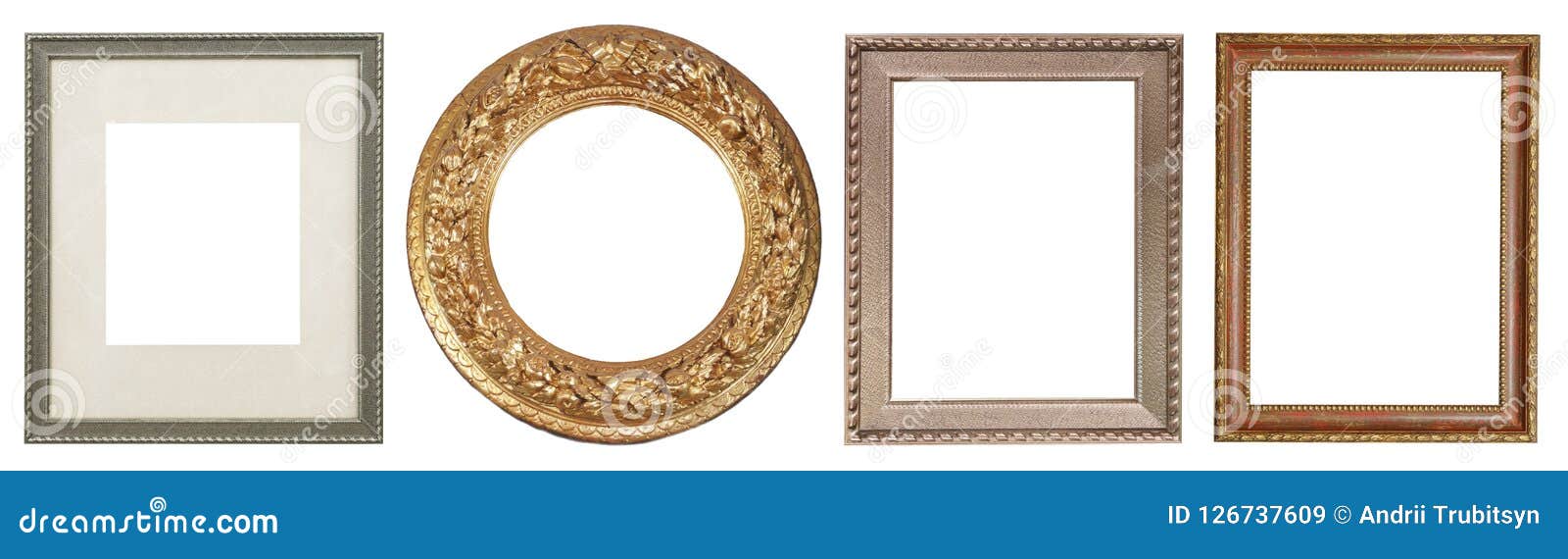 Set of Isolated Art Empty Frames Stock Image - Image of ornate ...