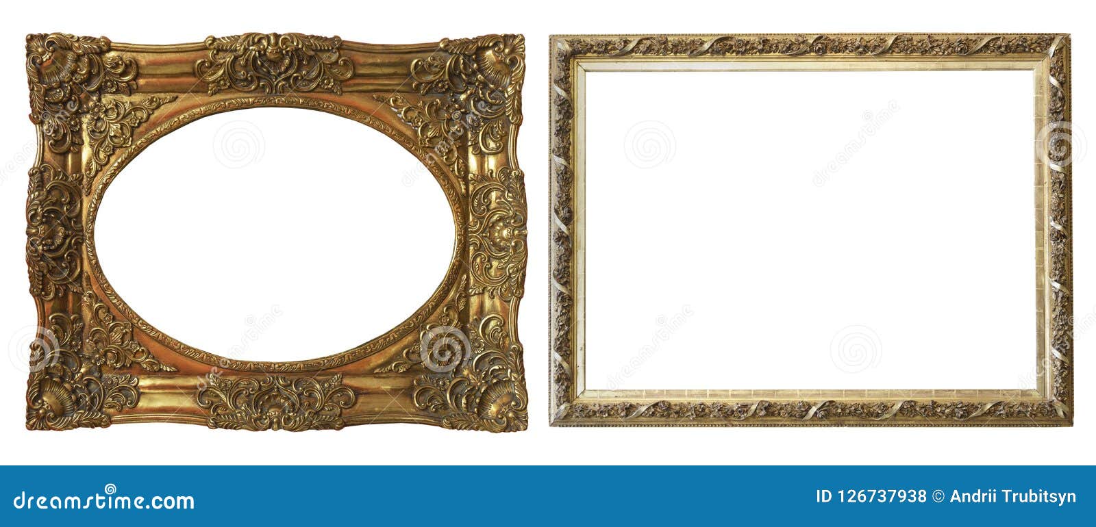 Set of Isolated Art Empty Frames Stock Photo - Image of color, ornate ...