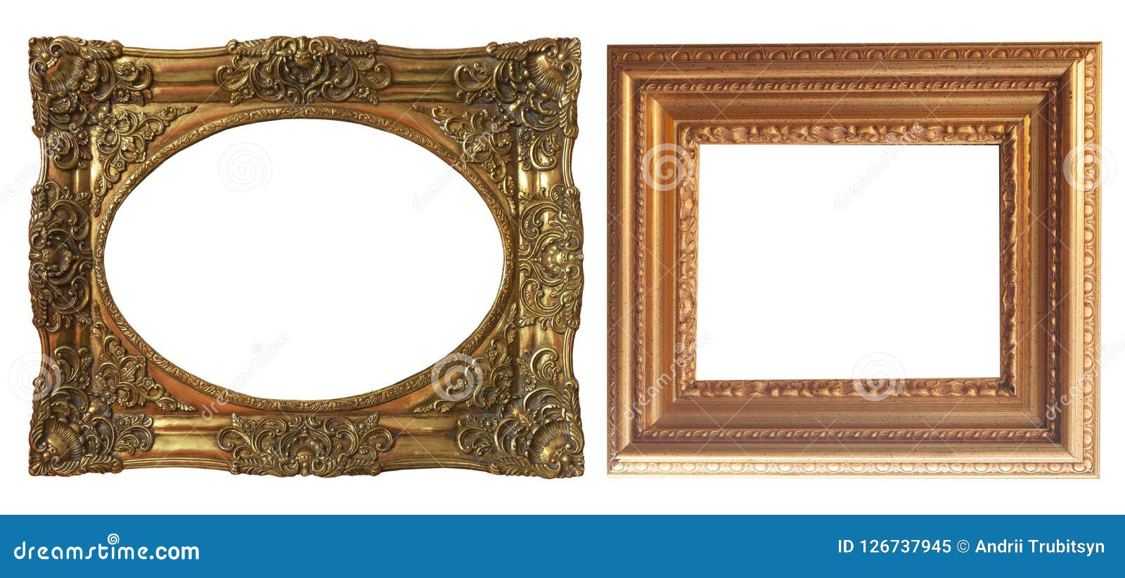 Set of Isolated Art Empty Frames Stock Image - Image of ornate ...