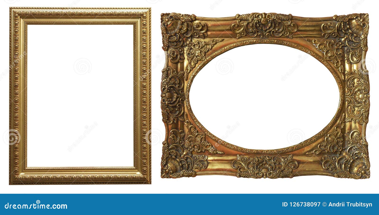 Set of Isolated Art Empty Frames Stock Image - Image of design, silver ...