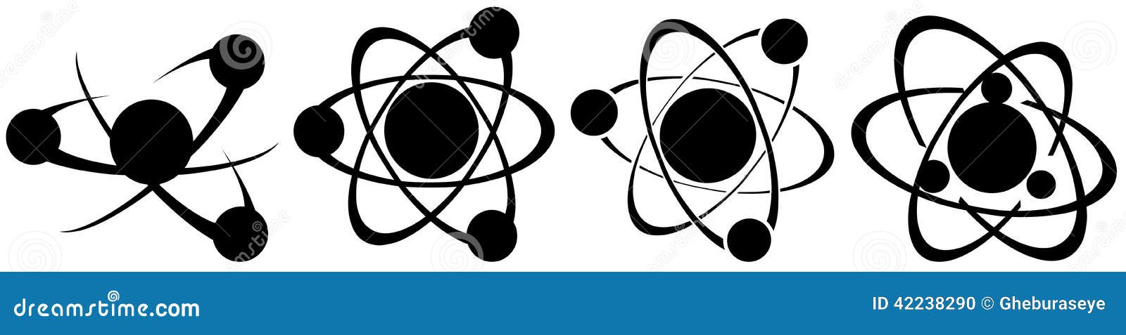 Set of Isolated Atoms in Black Tones Stock Vector - Illustration of ...