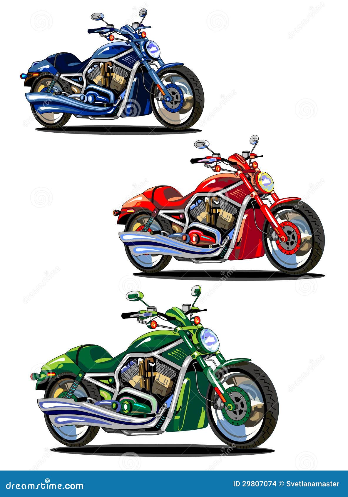 Set of Isolated Bikes (green, Blue and Red) Stock Vector - Illustration ...