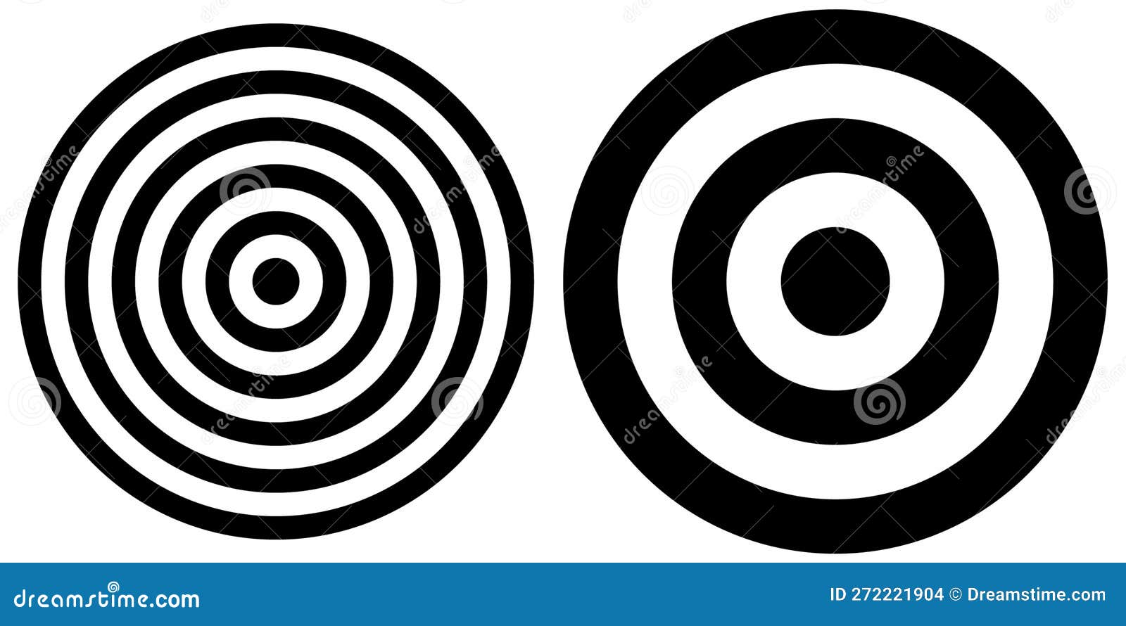 Set Isolated Black and White Simple Targets Stock Photo - Illustration ...