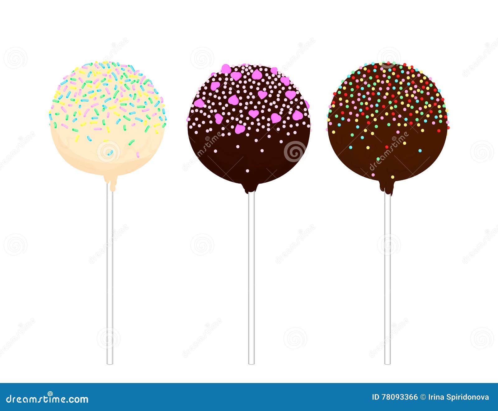 Set of isolated Cake Pops stock vector. Illustration of confectionery ...