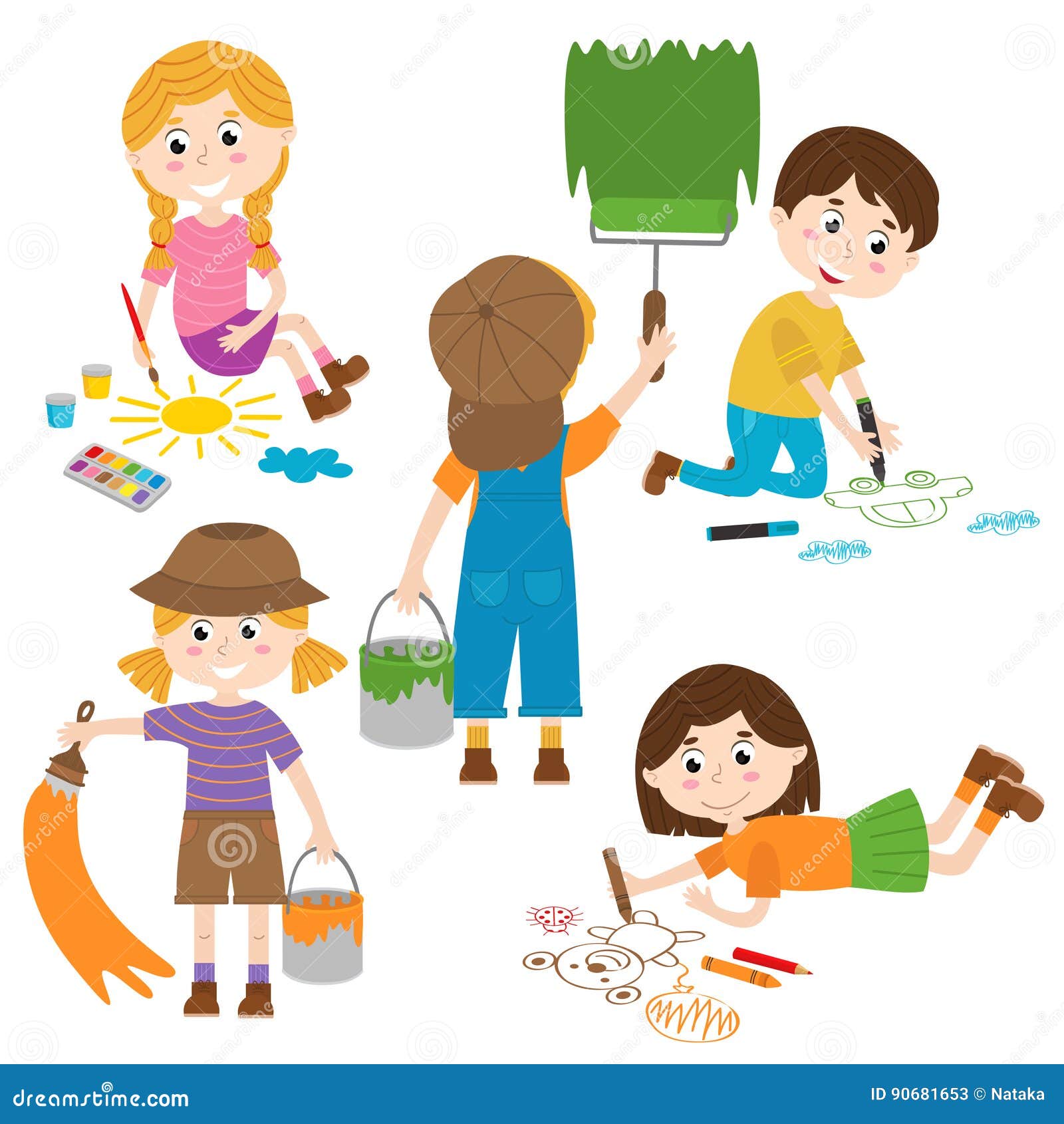 Set of Isolated Children Artist Part 1 Stock Vector - Illustration of ...