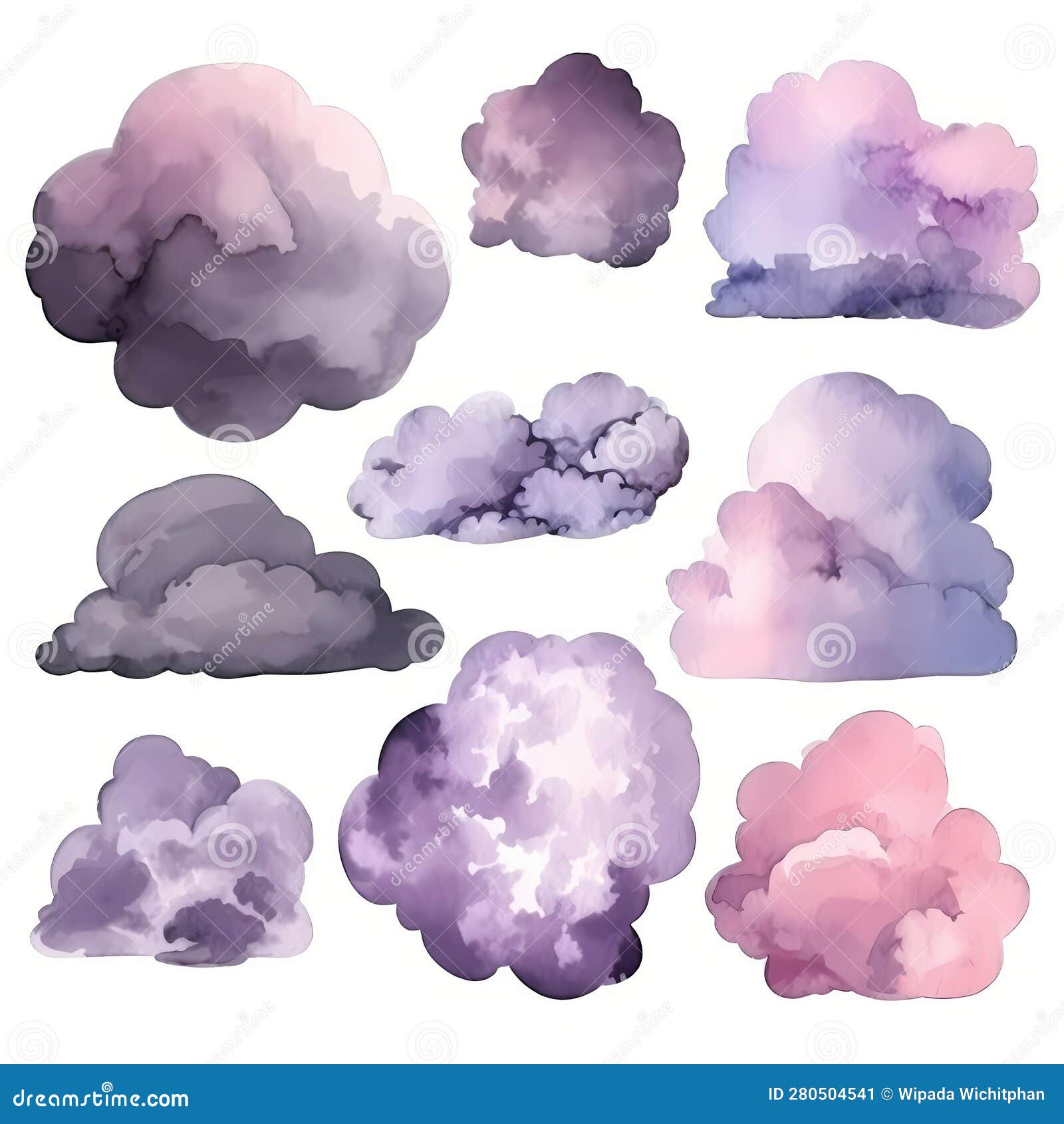 Set of Isolated Cloud Elements Illustration Stock Illustration ...