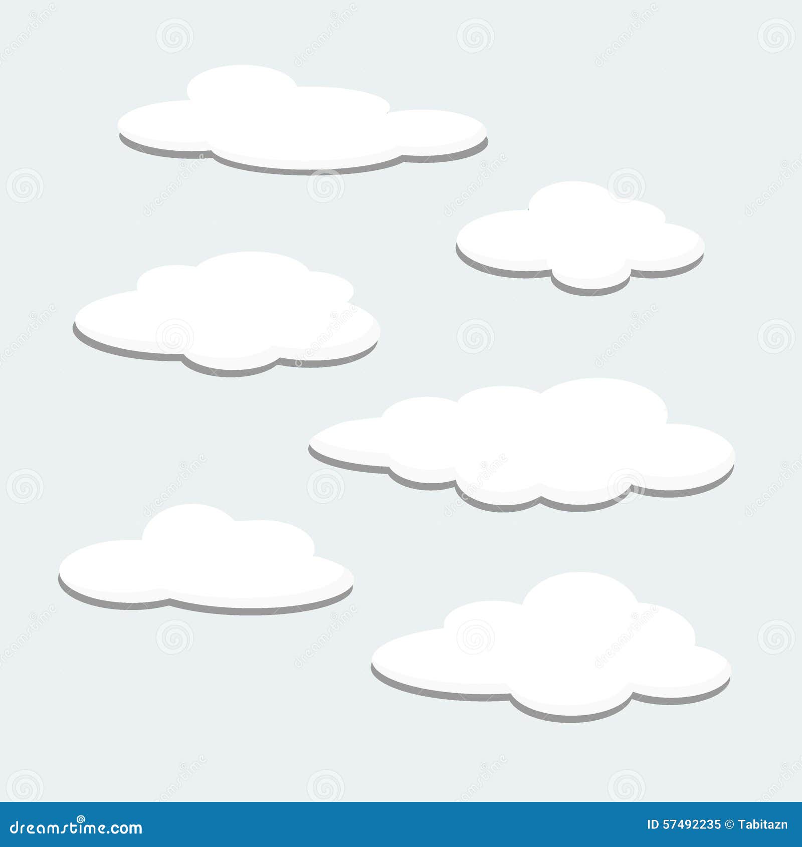 Set of Isolated Clouds, Trendy Flat Design Stock Vector - Illustration ...