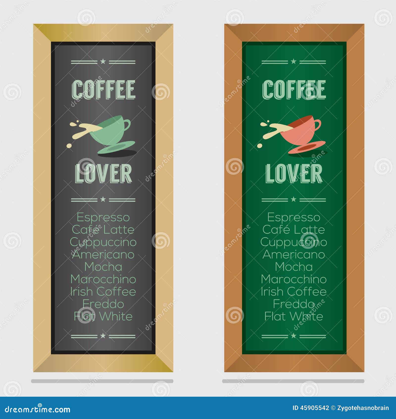 Set of Isolated Coffee Menu Board Stock Vector - Illustration of ...