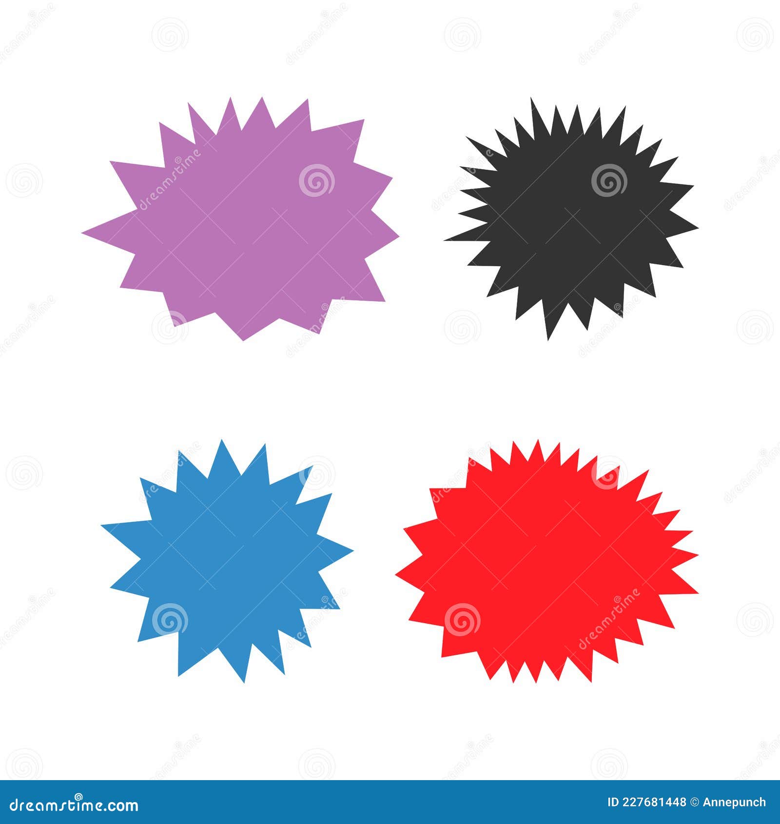 Set of Isolated Colored Starbursts. Stock Vector - Illustration of ...