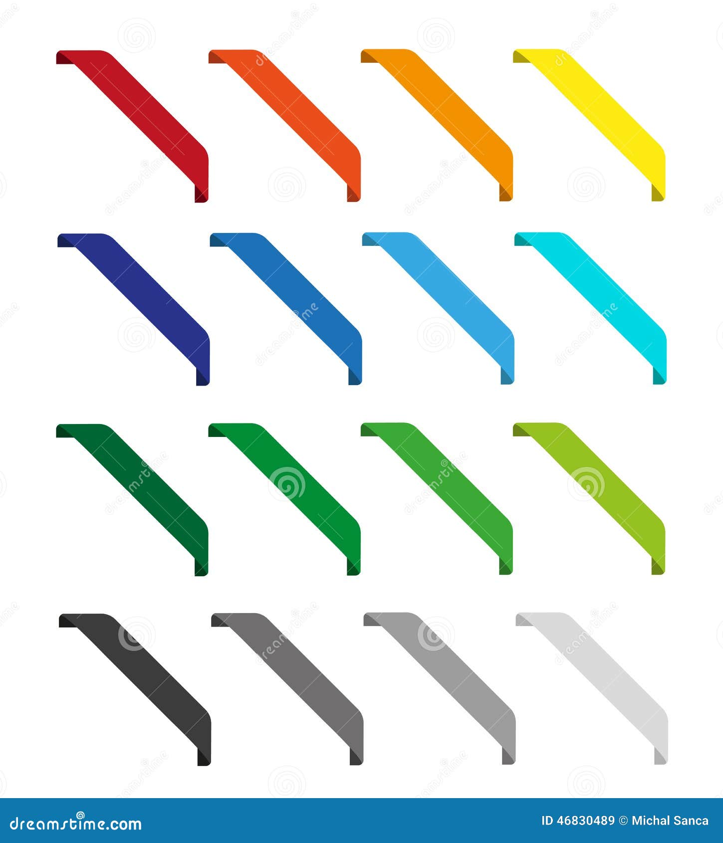 Set of Isolated Colorful Ribbons Stock Vector - Illustration of label ...