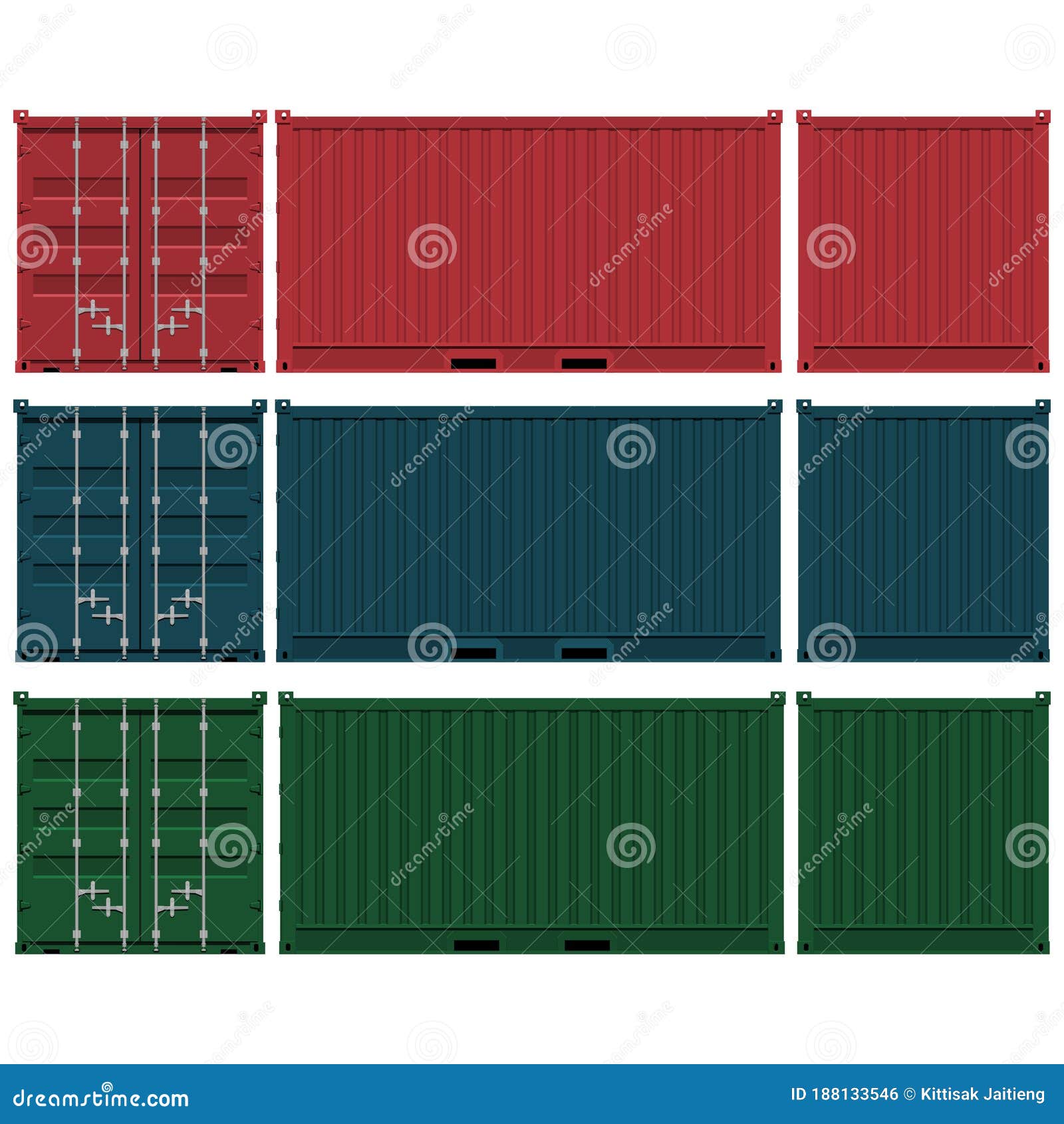 Set Of Isolated Container With Logo On Transparent Background. There ...