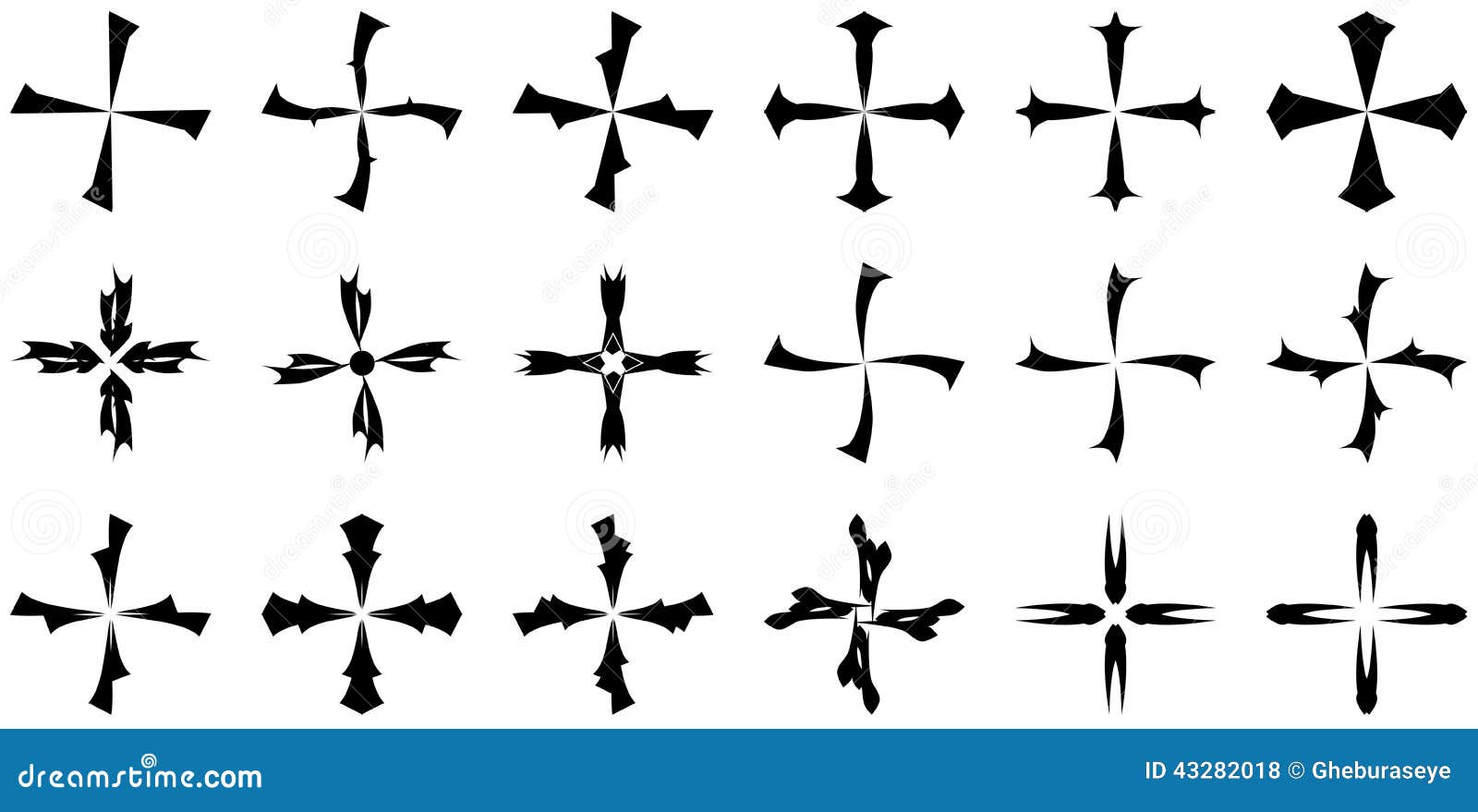 Set Of Isolated Crosses Decorated Stock Vector - Image: 43282018