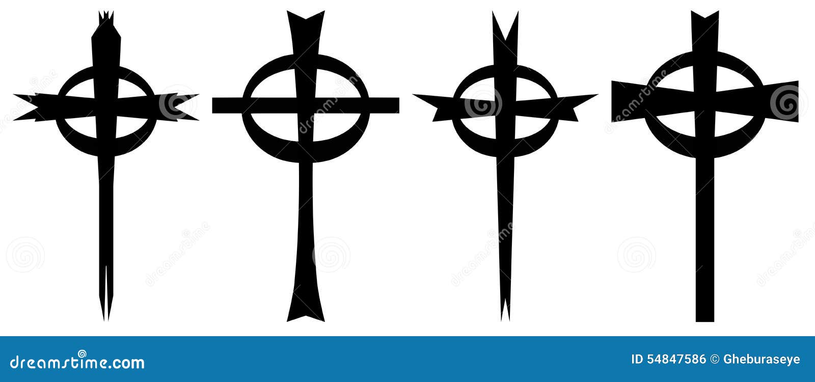 Set of Isolated Crosses Decorated Stock Illustration - Illustration of ...